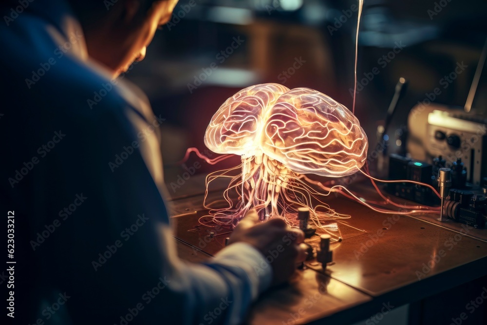 Artificial Human Brain: Concept of Artificial Intelligence Stock Photo ...