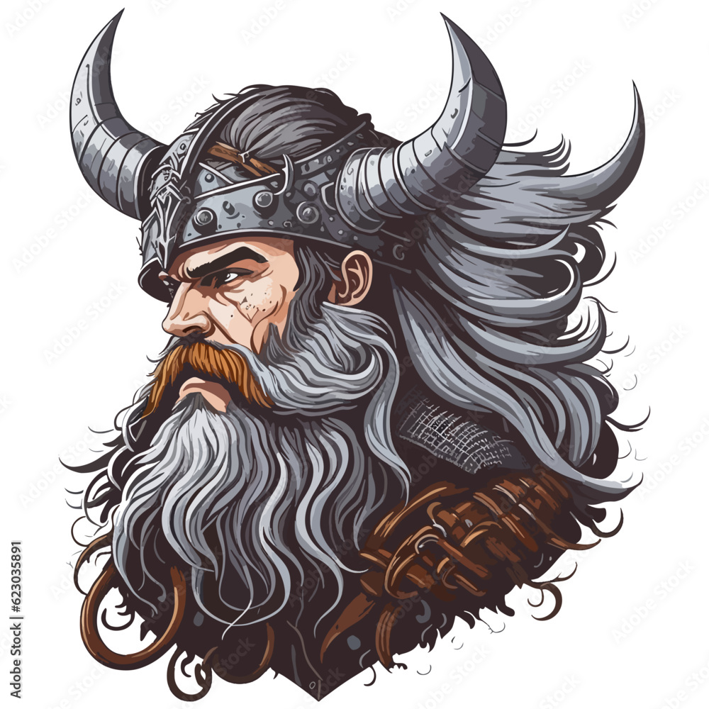 viking vector illustration white background, made with artificial ...