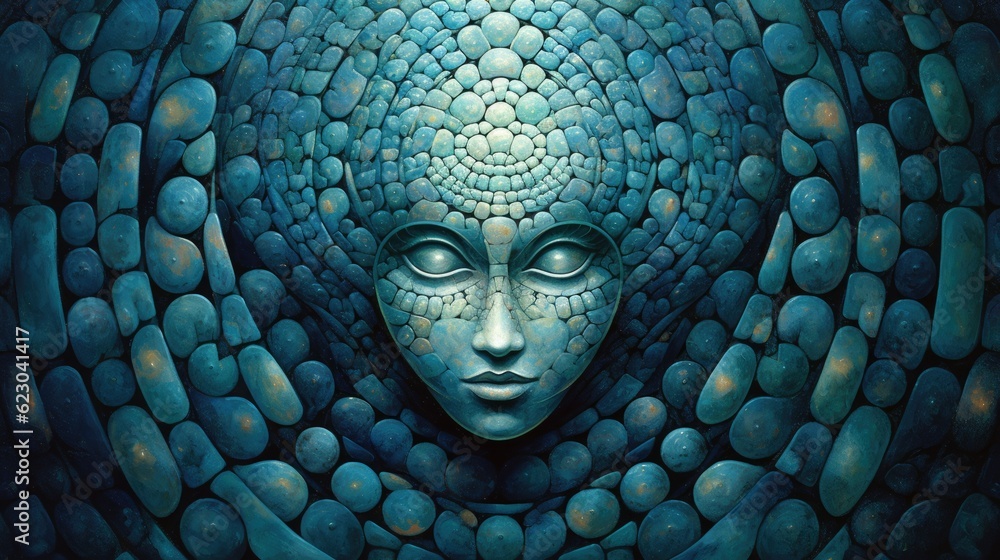 Alien female face with extraterrestrial surreal hybrid mix of Zeta ...