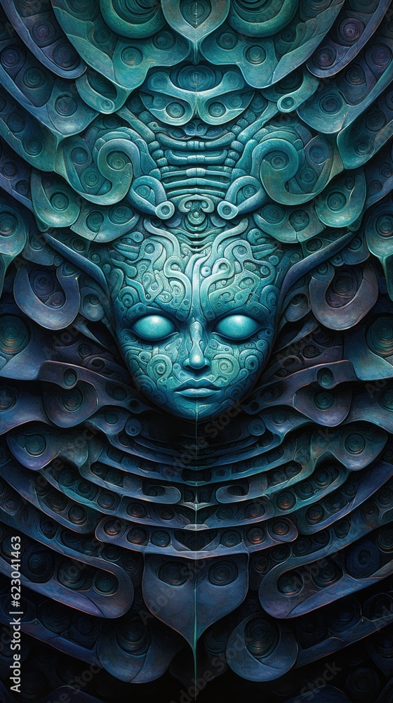 Alien female face with extraterrestrial surreal hybrid mix of Zeta ...