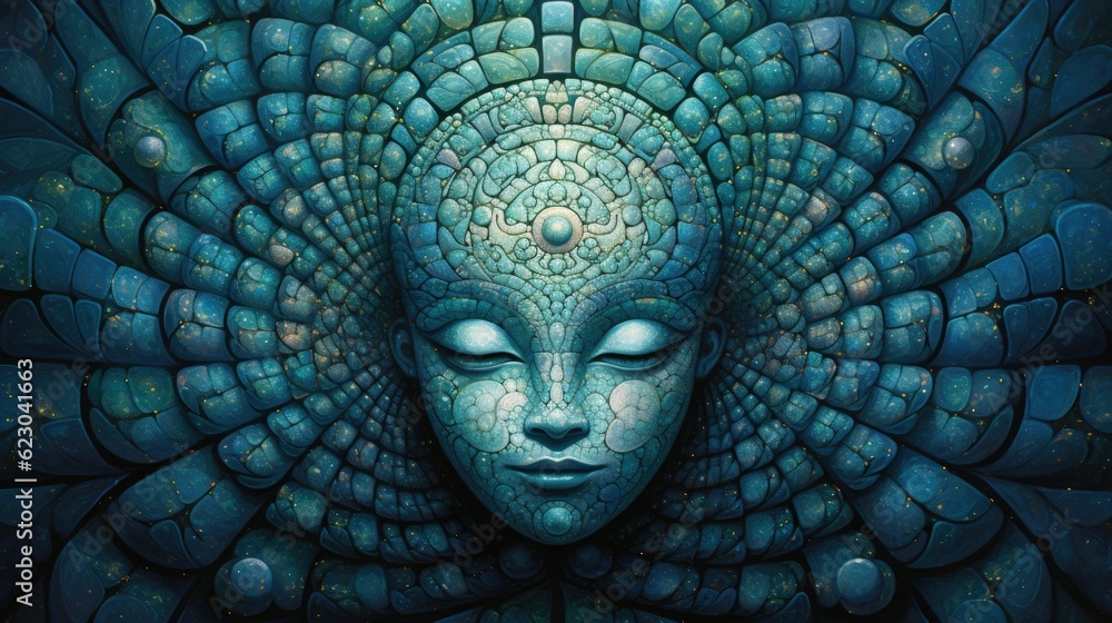 Alien female face with extraterrestrial surreal hybrid mix of Zeta ...