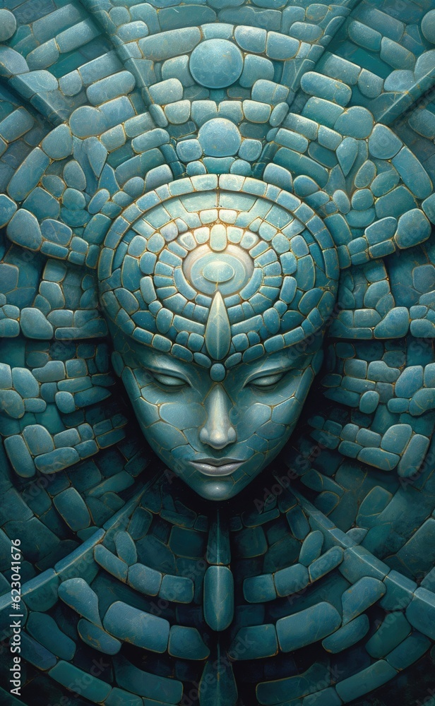 Alien female face with extraterrestrial surreal hybrid mix of Zeta ...