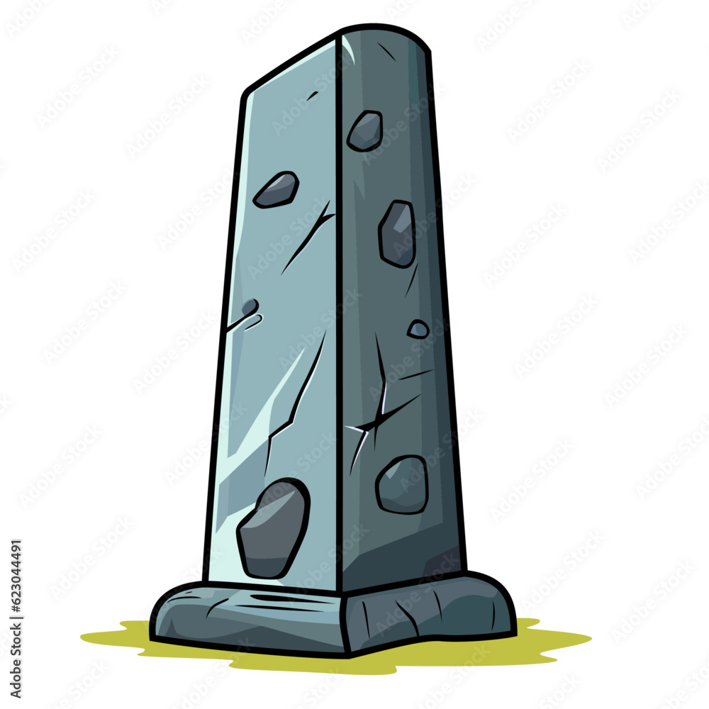 Monolith cartoon vector illustration, obelisk , tomb, stone pillar ...
