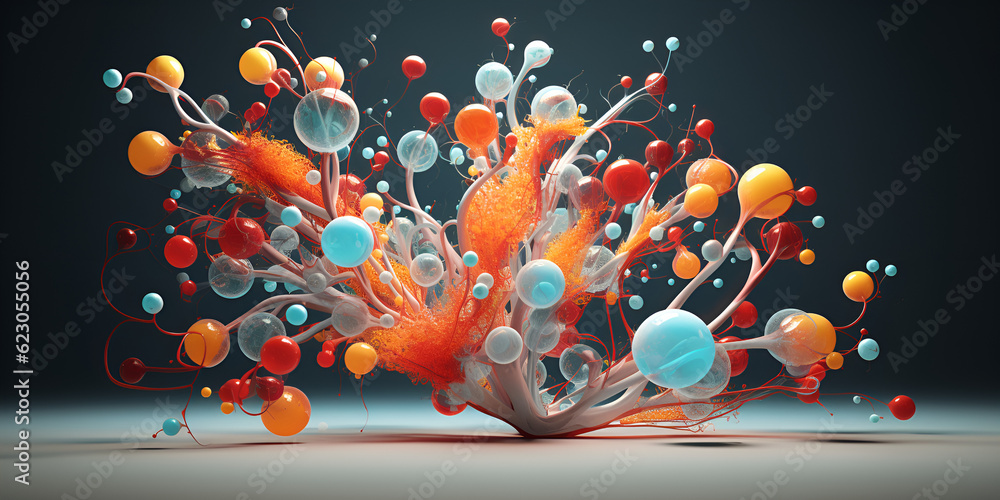 Colorful fluid bubbles abstract background isomorphic blobs and spheres ...
