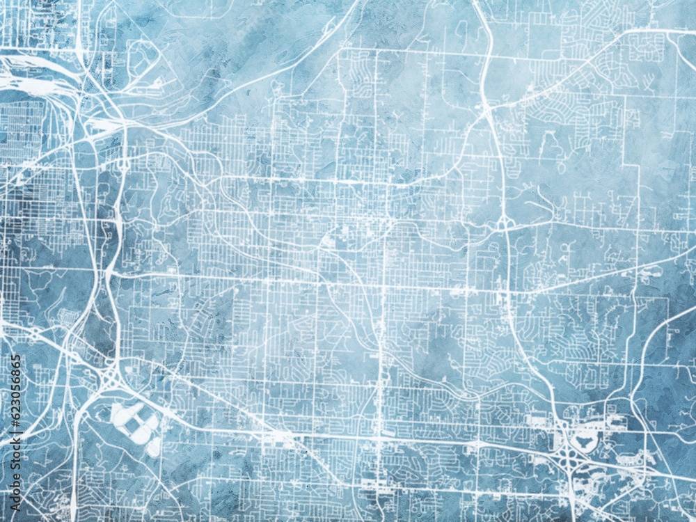 Illustration of a map of the city of Independence Missouri in the ...