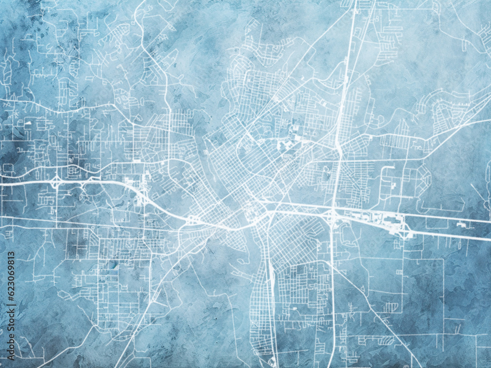 Illustration of a map of the city of Monroe Louisiana in the United ...