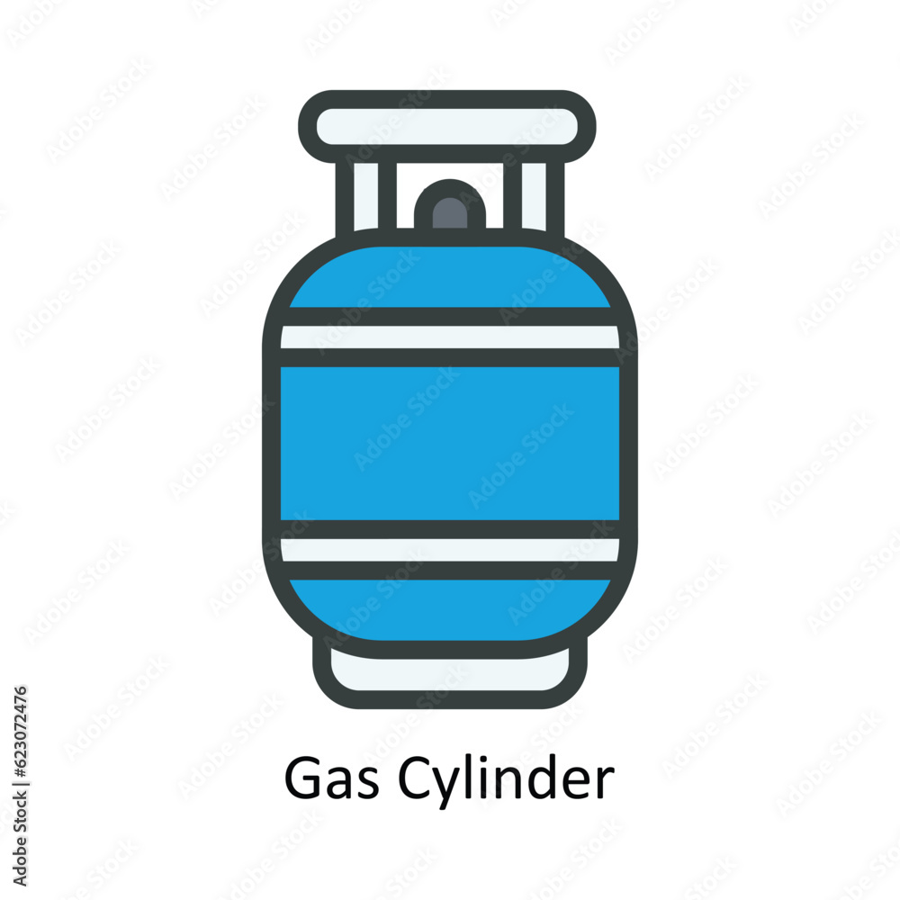 Gas Cylinder Vector Fill outline Icon Design illustration. Nature and ...