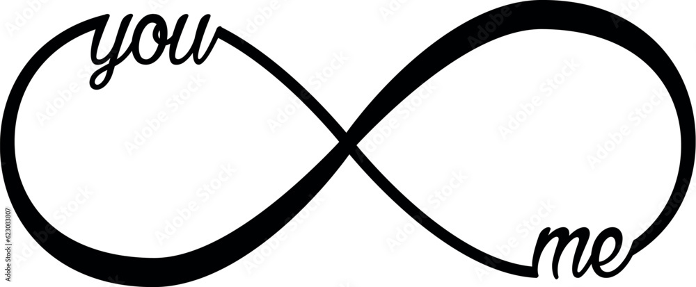 You & Me & Infinity SVG Cut File for Cricut and Silhouette, EPS Vector ...