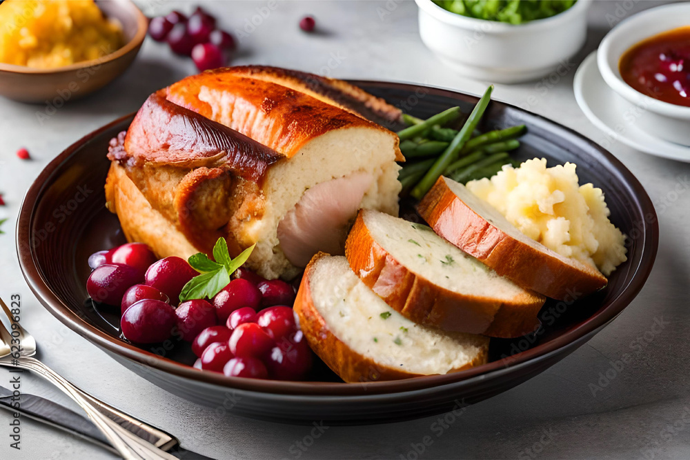 a mouthwatering presentation for a turkey meal that captures the ...
