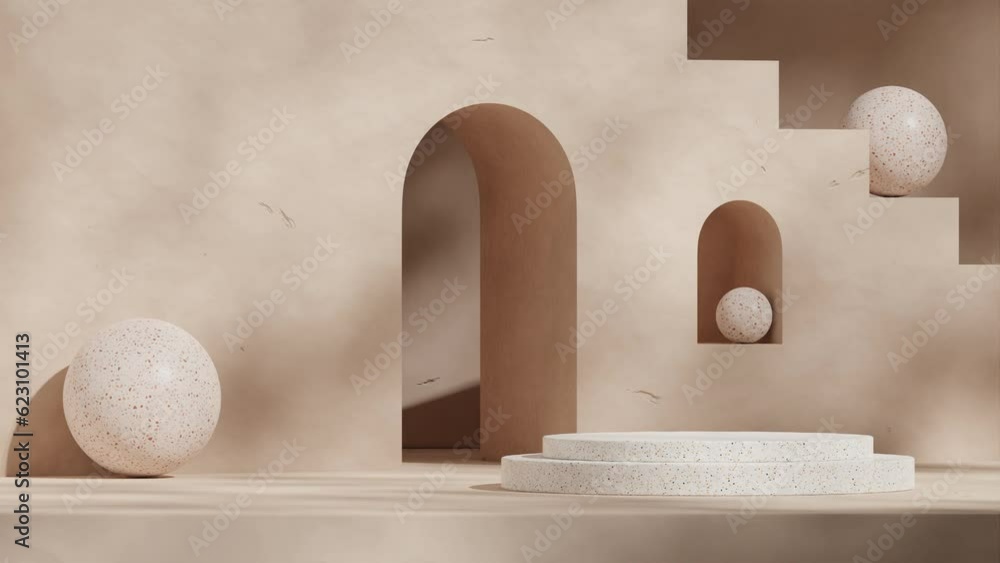 looping seamless shadow animation with brown textured wall and stairs ...