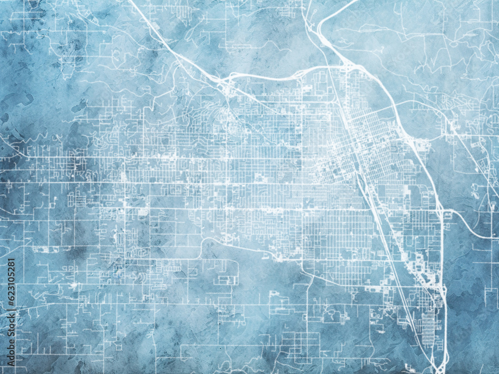 Illustration of a map of the city of Yakima Washington in the United ...
