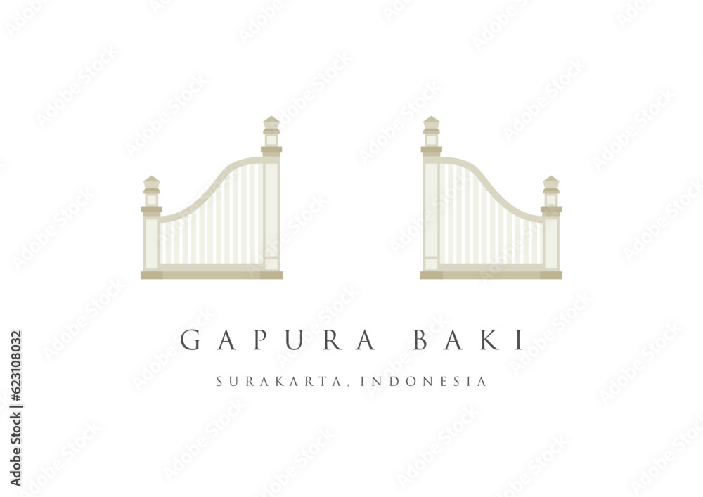 Gapura gladag of kraton surakarta Vector illustration. royal entrance ...