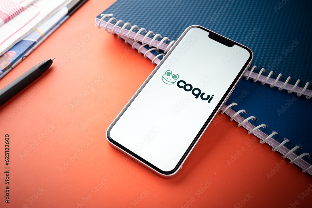 West Bangal, India - july 5, 2023 : Coqui ai logo on phone screen stock ...