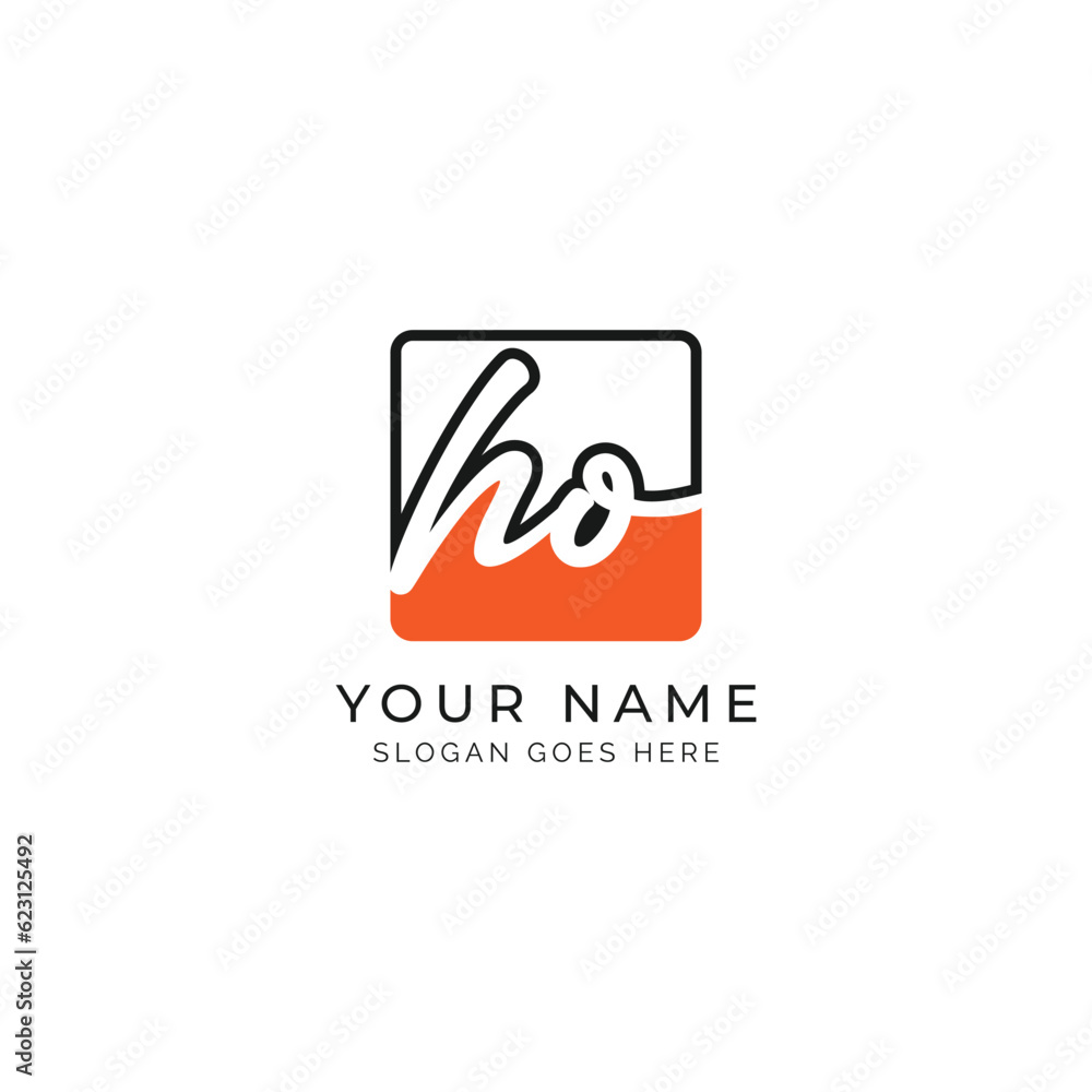 H, O, HO Initial letter handwritten and signature vector image template ...