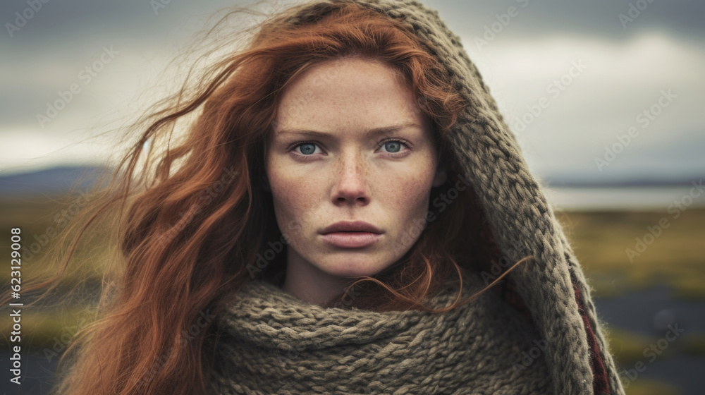 Icelandic woman in the midst of the country's natural wonders ...