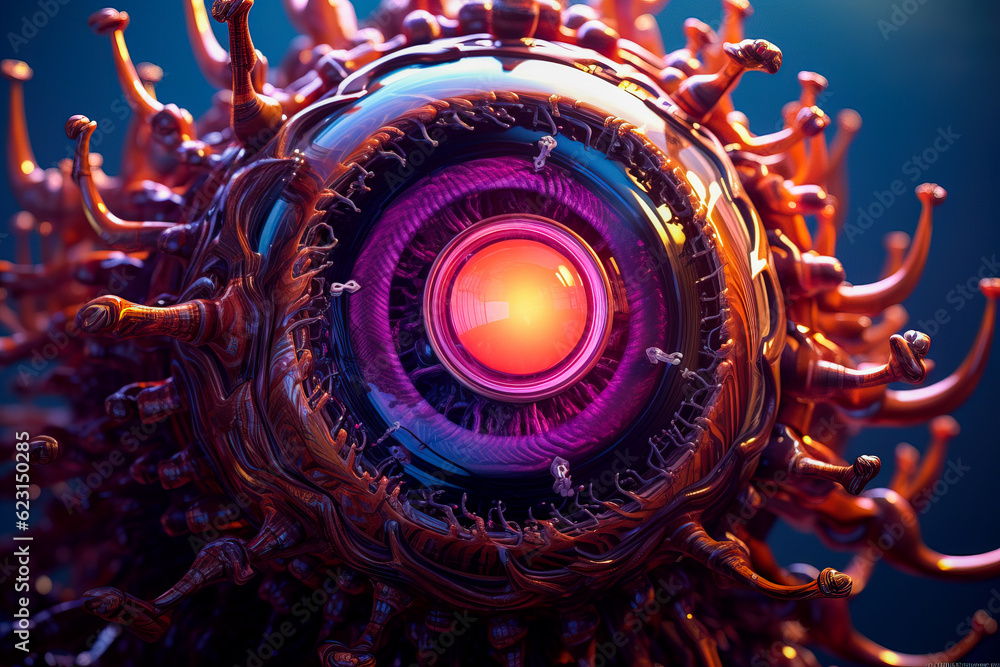 strange form of advanced technology. Artificial intelligence robot ...