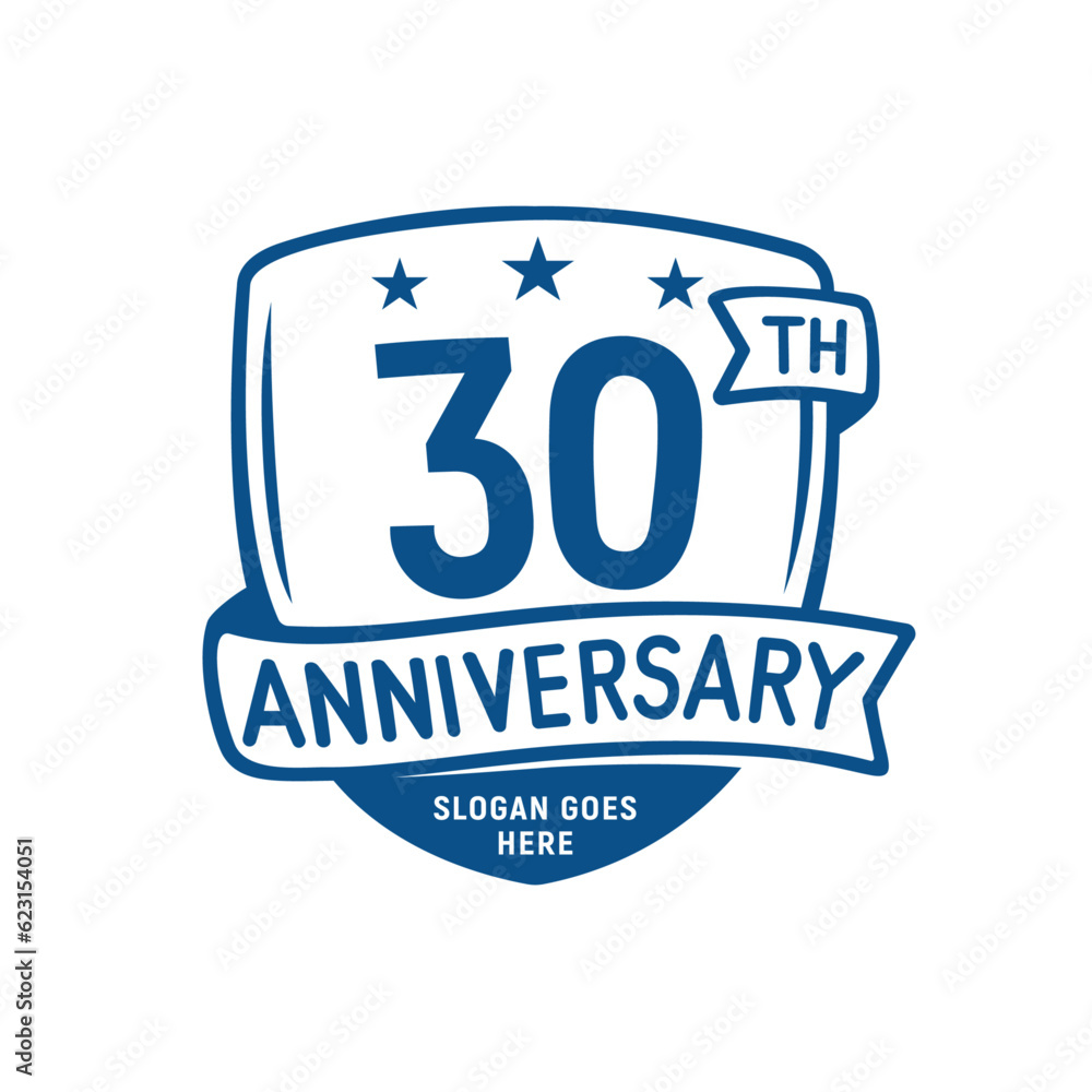 30 years anniversary celebration shield design template. 30th ...