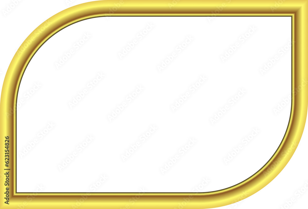 Round Diagonal Corner Rectangle Shape Gold picture frame luxury golden ...