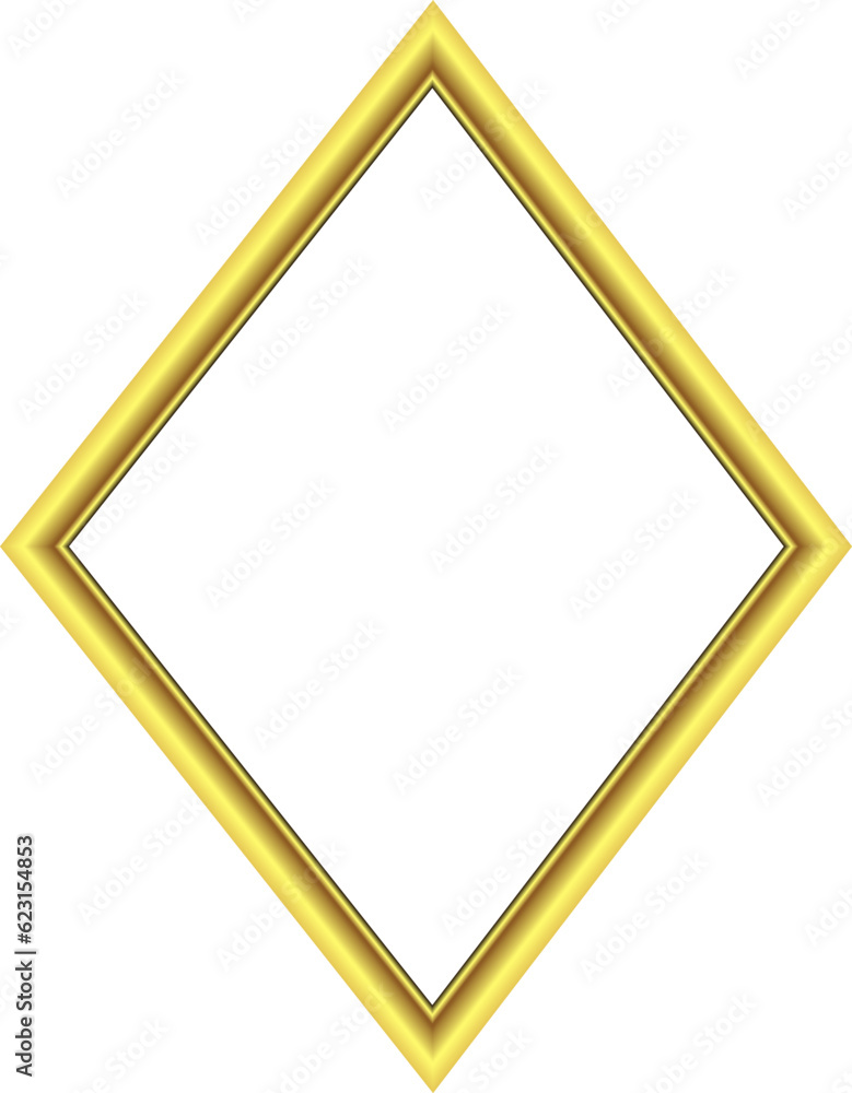 Rhombus Shape Gold picture frame luxury golden frame gold border Golden ...