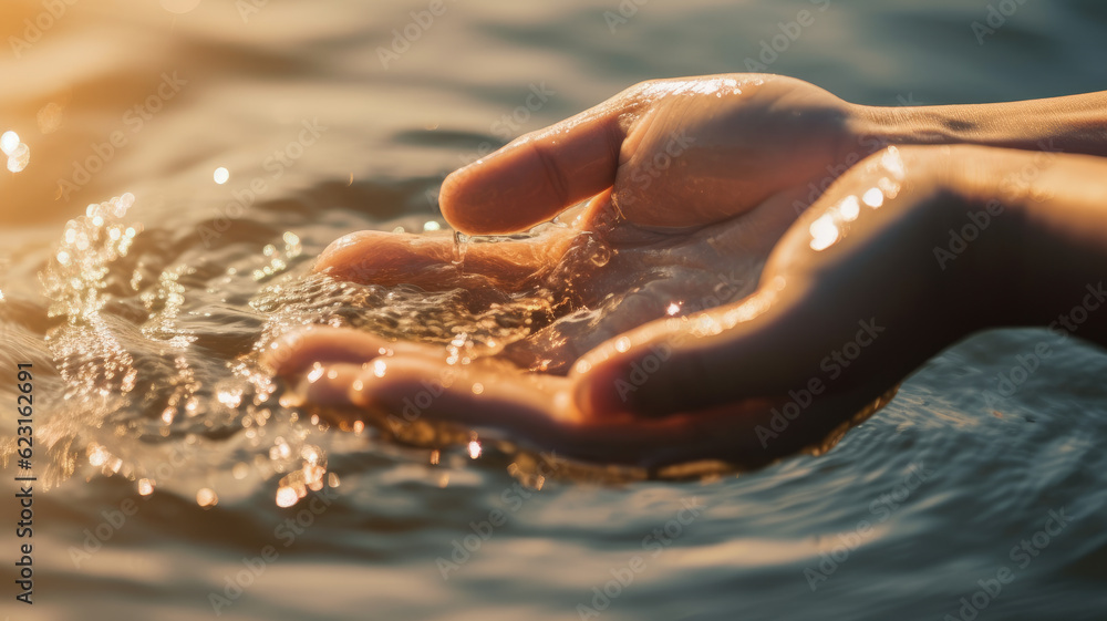 submerging hand in water and refreshing. hydration Stock Illustration ...