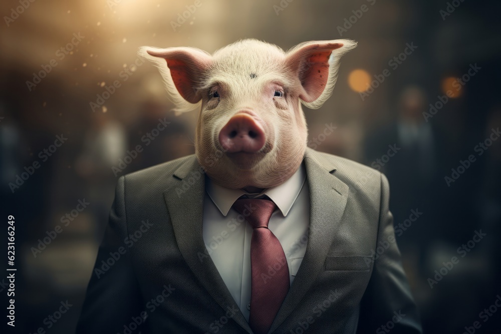 Pig in Business Suit, A Humorous Take on Corporate Life, Happy Piglet ...
