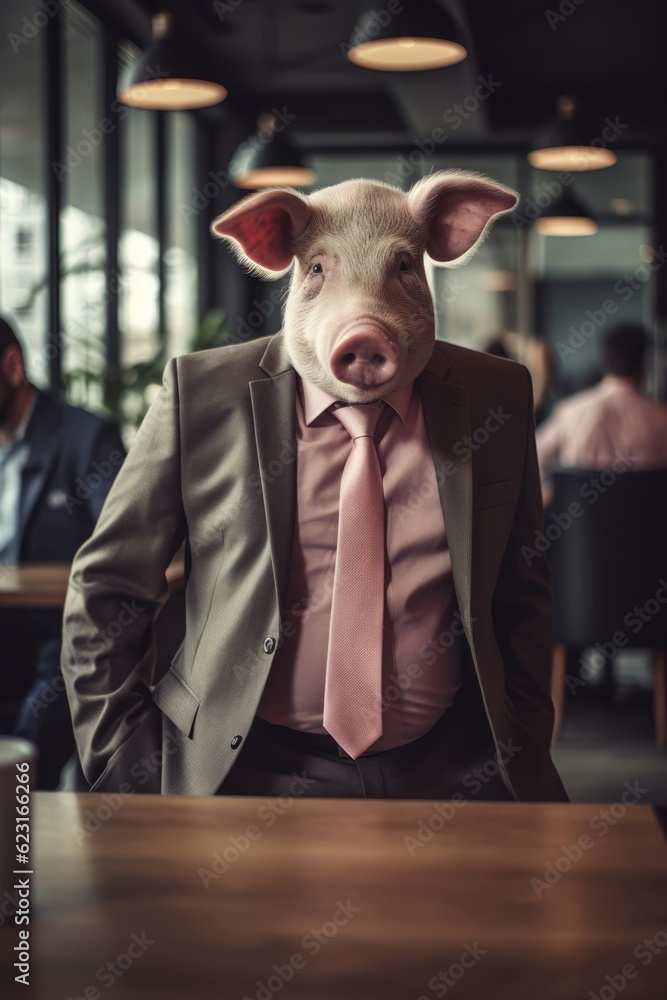 Pig in Business Suit, A Humorous Take on Corporate Life, Happy Piglet ...
