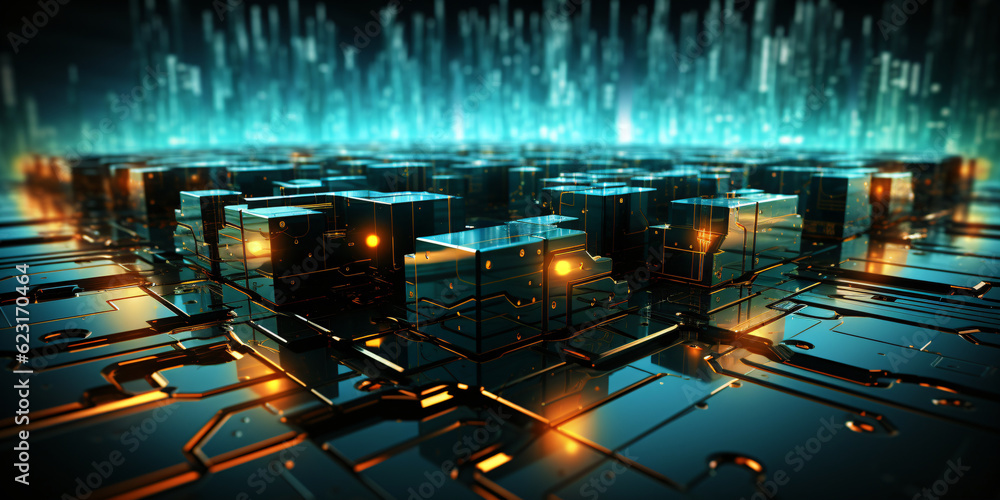 science fiction supercomputer design, futuristic high-tech cpu, circuit ...