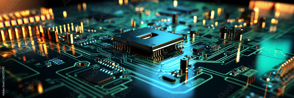 science fiction supercomputer design, futuristic high-tech cpu, circuit ...