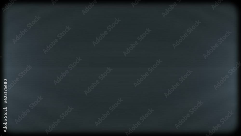 VHS interference on a black and white screen of a cathode ray tube ...