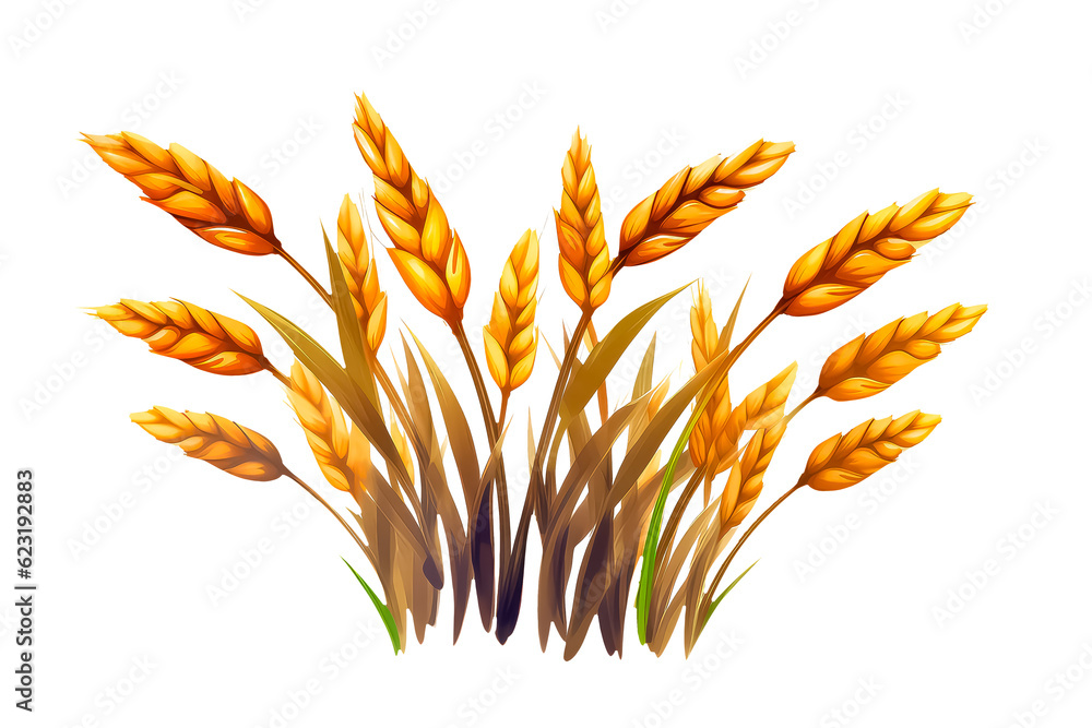 wheat in cartoon style for video game isolated on white background ...
