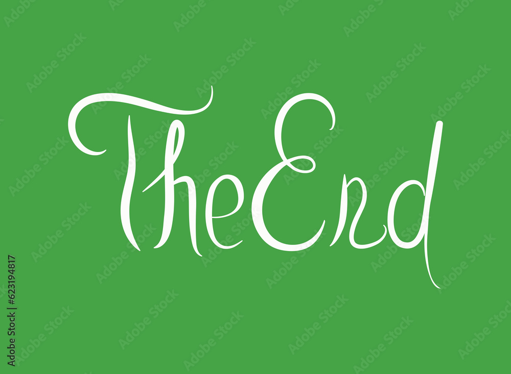 Calligraphic inscription "The End" . Vector typographic illustration ...