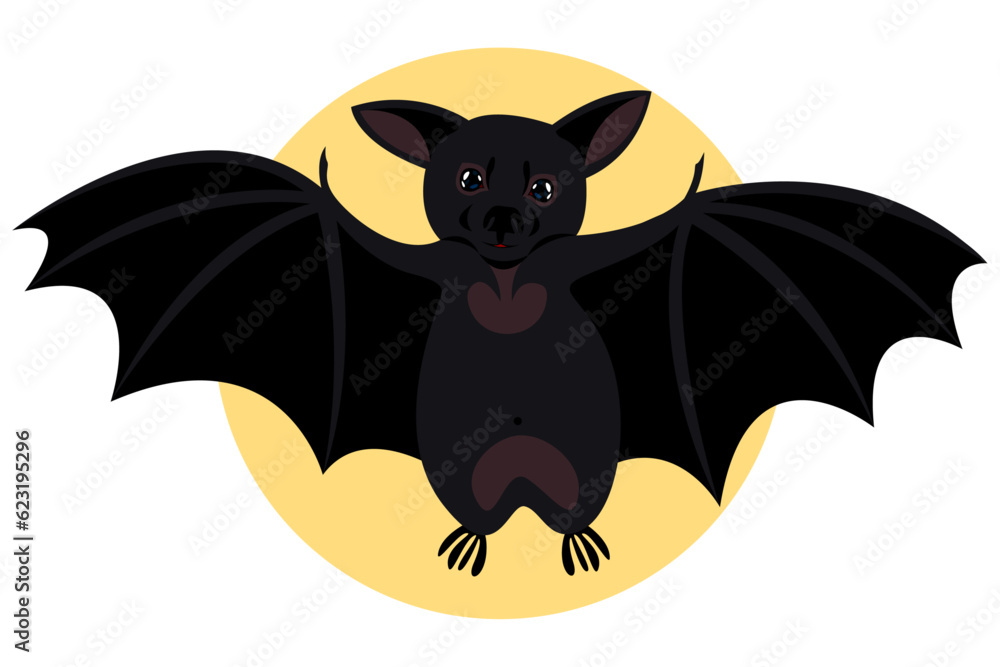 Cute cartoon bat character. Cartoon illustration of a small animal, a ...
