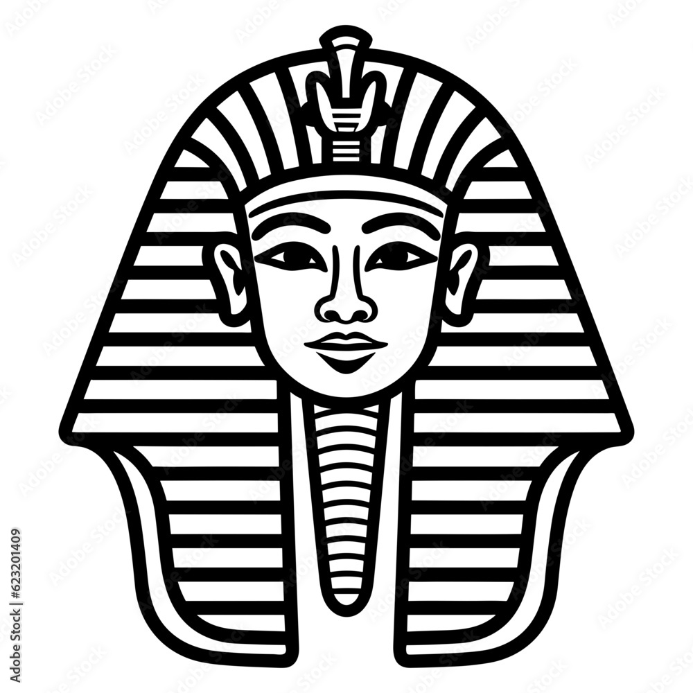 Pharaoh head face black silhouette svg vector Stock Vector | Adobe Stock