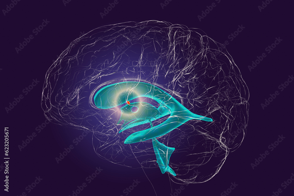 The interventricular foramen, also known as the foramen of Monro, 3D ...