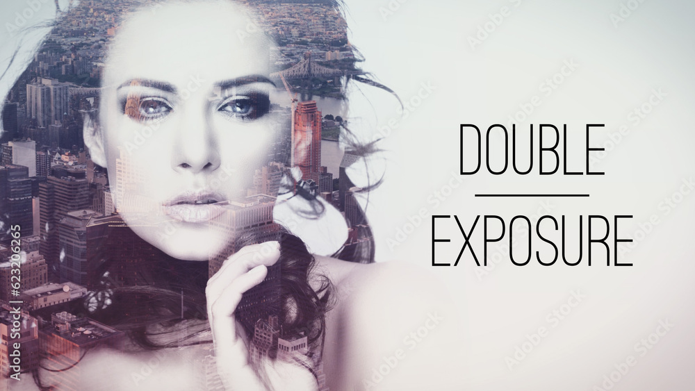 Double Exposure Parallax Titles Stock Template | Adobe Stock