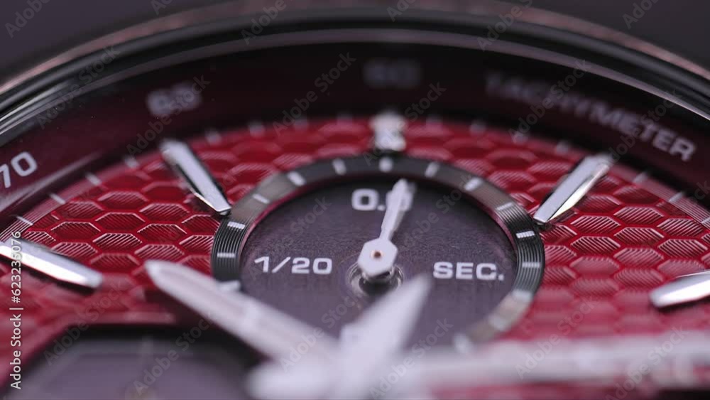 Close Up Of Stylish Luxury Man Wrist Watch With Moving Hand And ...