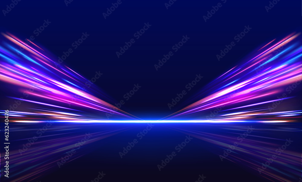 Panoramic high speed technology concept, light abstract background ...