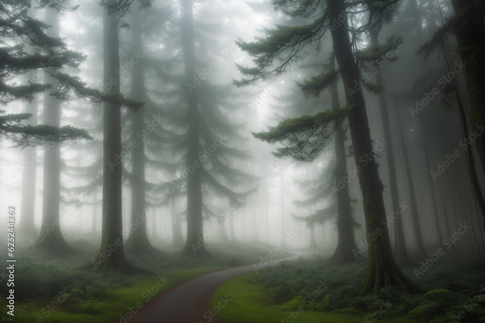 Mystical Forest Whispers: Enchanting Landscape Shrouded in Mystical ...