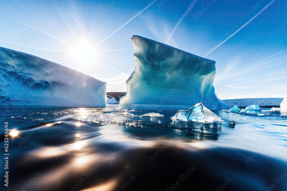 Arctic Reverie: Sunlit Majesty and Melting Ice Unveil the Fragility of ...