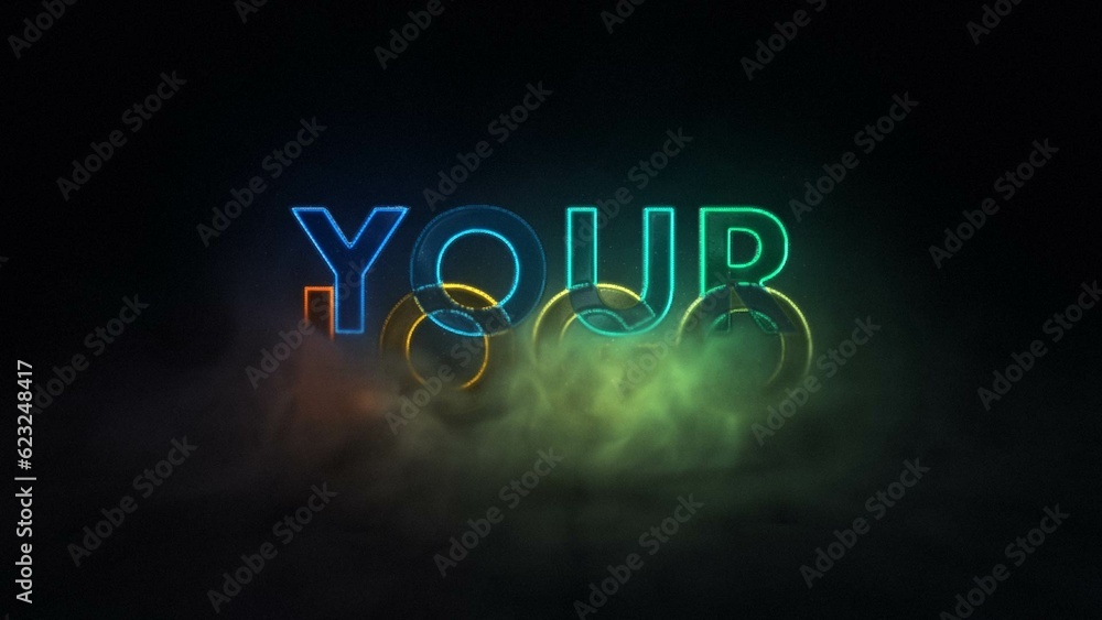 Smoky Neon And Lightning Logo Stock Template | Adobe Stock