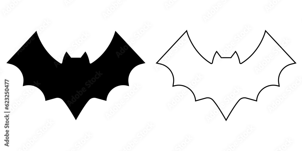 Bat cookie shape. Vector cookie cutter design. Halloween scary bat ...
