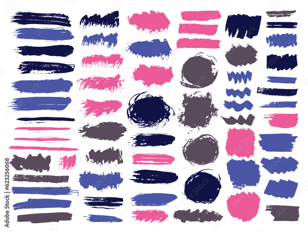 Paint mud daub mega pack. Isolated inkblot streak colorful elements ...