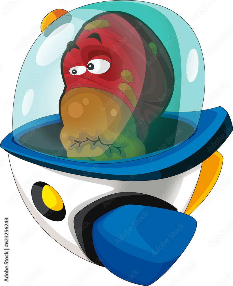 Cartoon alien creature on a ufo space ship or star ship transportation ...