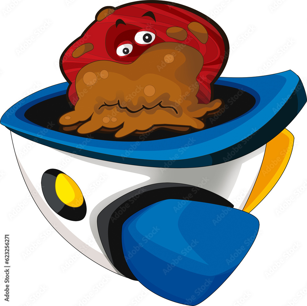 Cartoon alien creature on a ufo space ship or star ship transportation ...