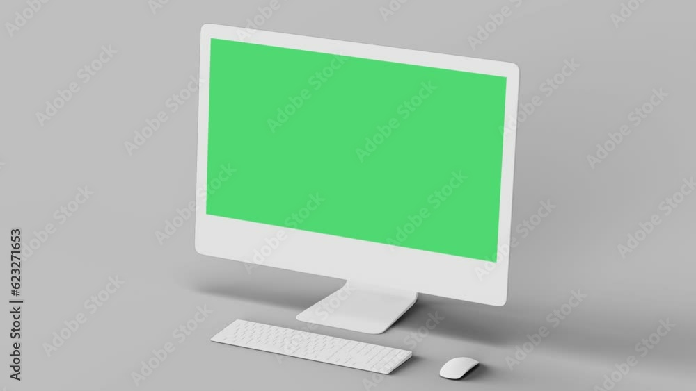 MacBook with green screen isolated on green screen background. HD ...
