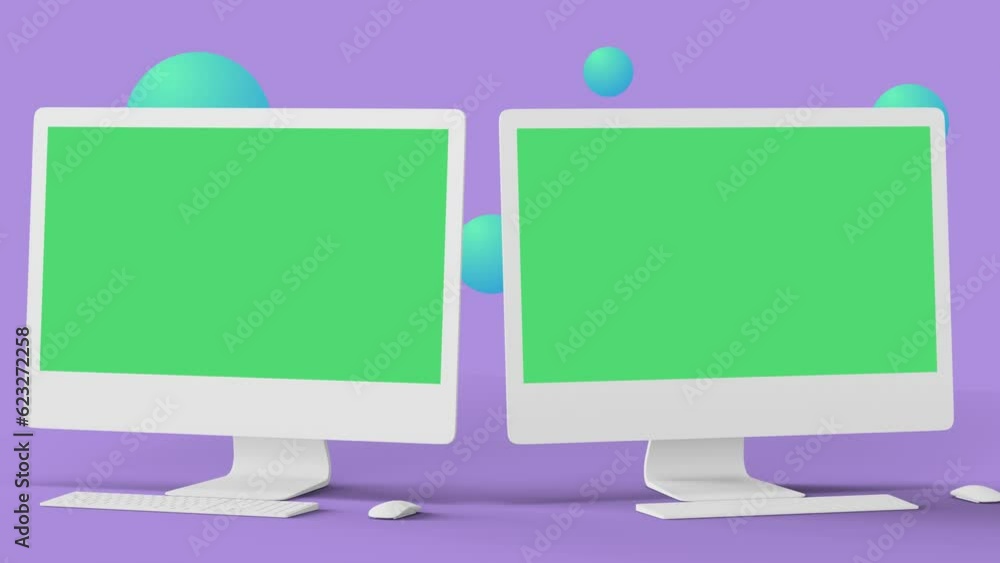 MacBook with green screen isolated on green screen background. HD ...