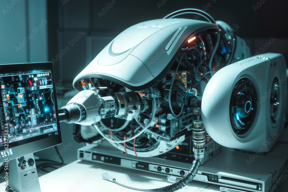 Futuristic Robot Scenarios - Artificial Intelligence Concepts Stock Illustration | Adobe Stock