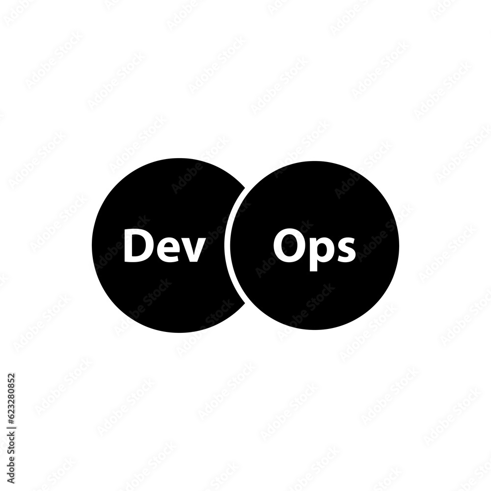 DevOps icon sign, Sign of circles with arrows black. flat illustration ...