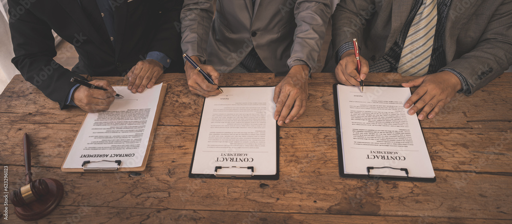 Full concentration at work. correctly sign contracts with clients, Sign ...