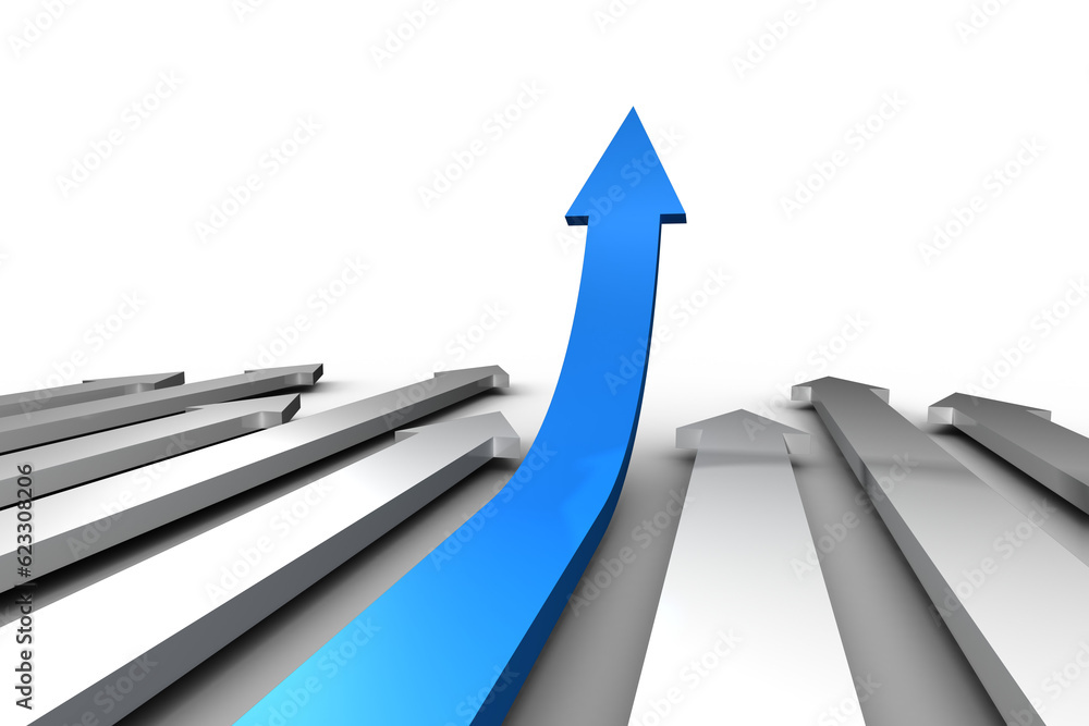 Digital png illustration of multiple gray and blue arrows going up on ...